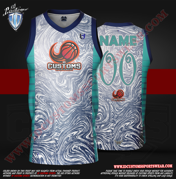 17 Kids Blue Lagoon Basketball Uniform Package Full Custom – ID Customs ...