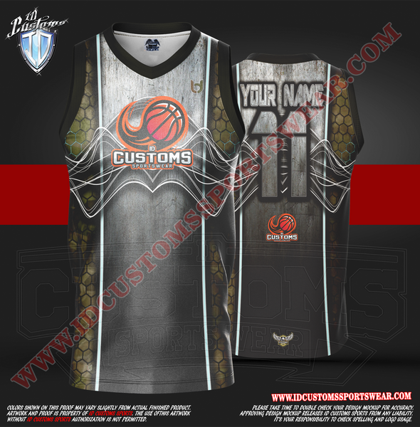 18 Kids Metal Camo Basketball Uniform Package Full Custom – ID Customs ...
