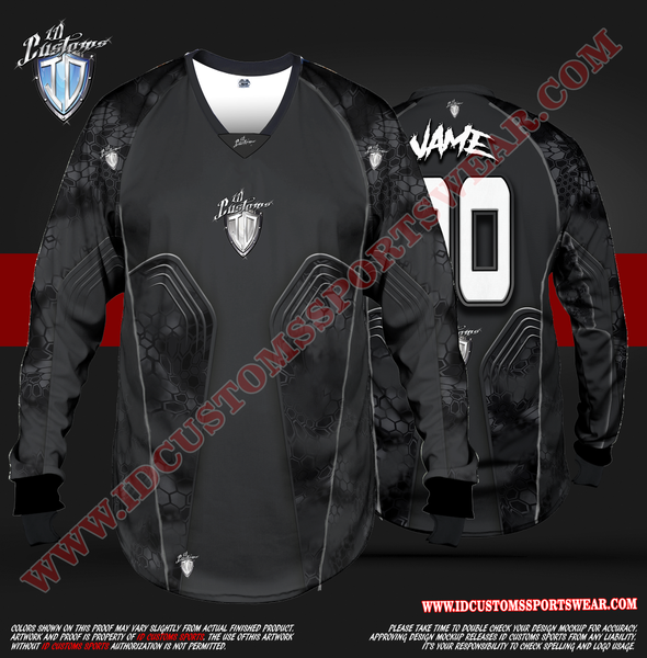 123 Black Camo Paintball Pro Shirt – ID Customs SportsWear