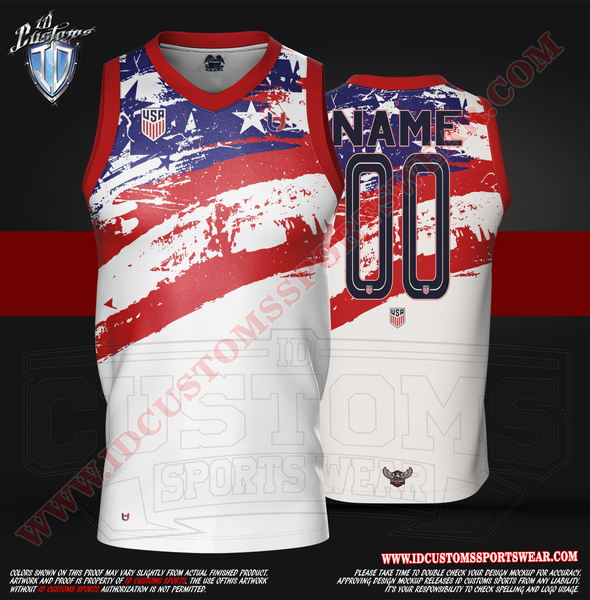 USA 22 23 Full Basketball Uniform – ID Customs SportsWear