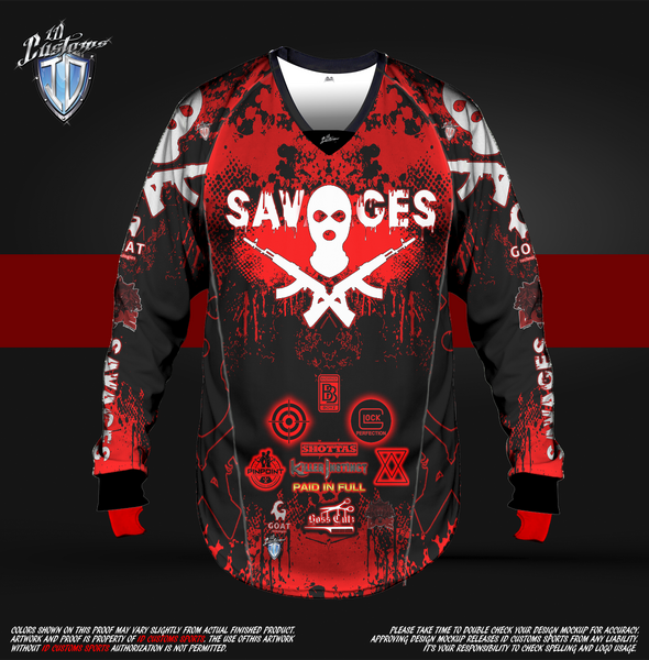 avages Paintball Red Pro Shirt and HeadBand – ID Customs SportsWear