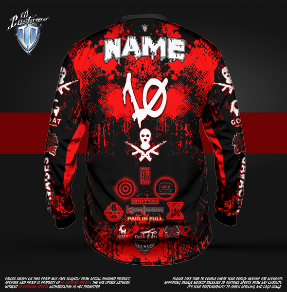 avages Paintball Red Pro Shirt and HeadBand – ID Customs SportsWear